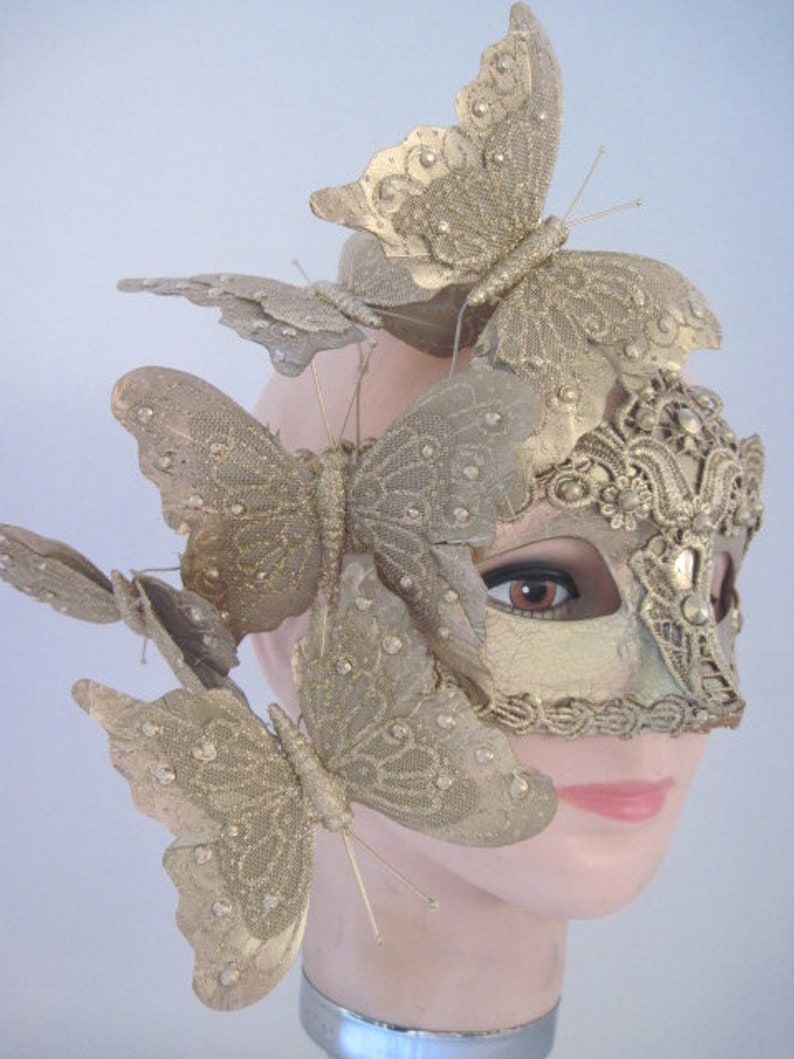 Gold Butterflies on a Gold Mask - Etsy