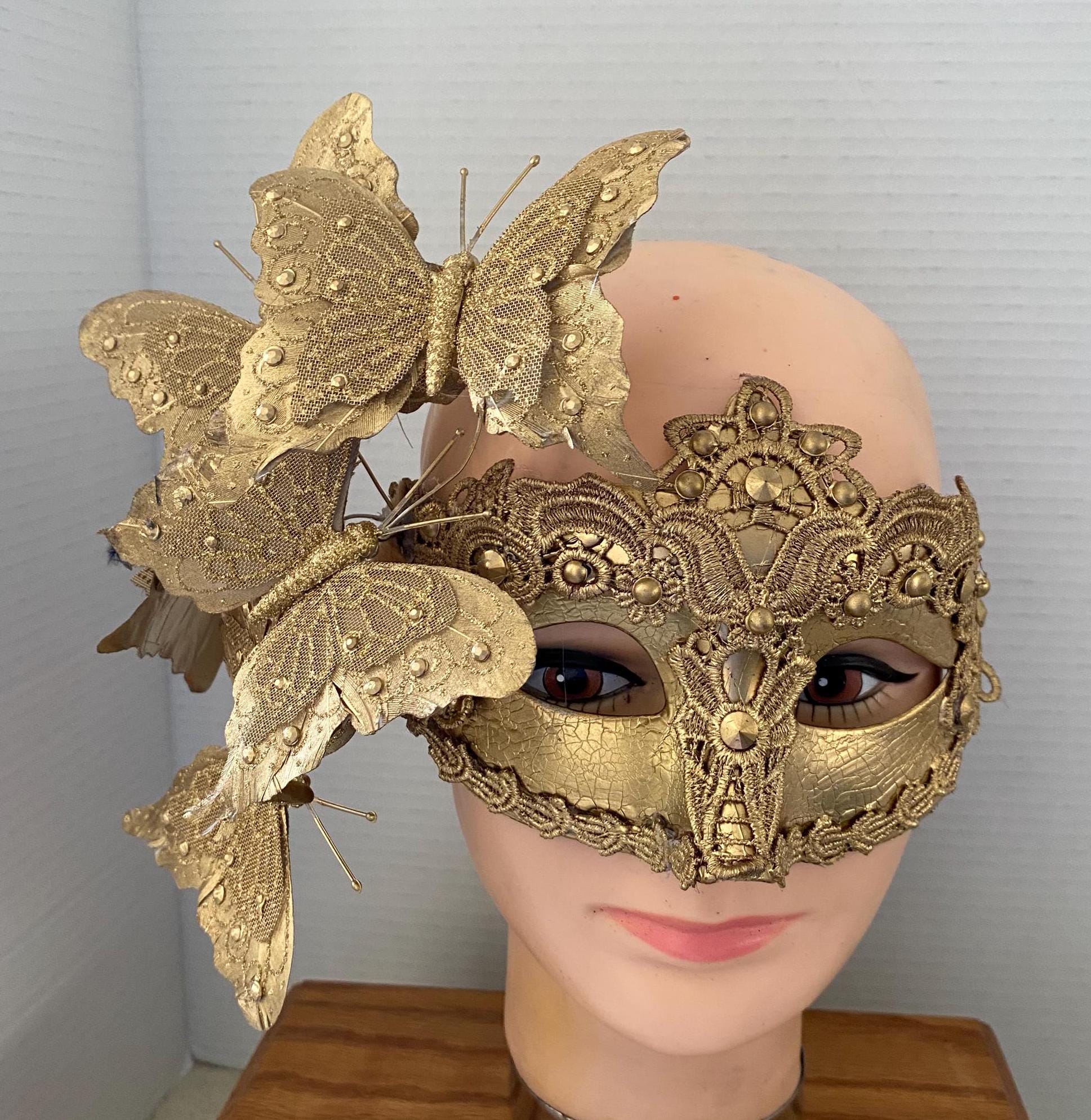 Gold Butterflies on a Gold Mask - Etsy