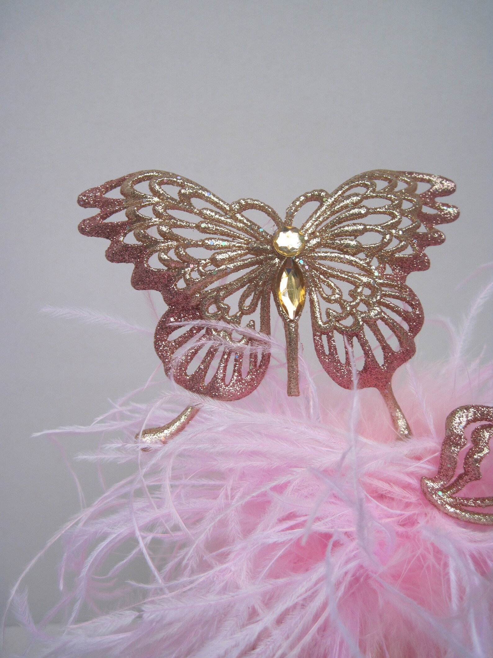 A Pair of Pink Glittering Butterflies | Etsy