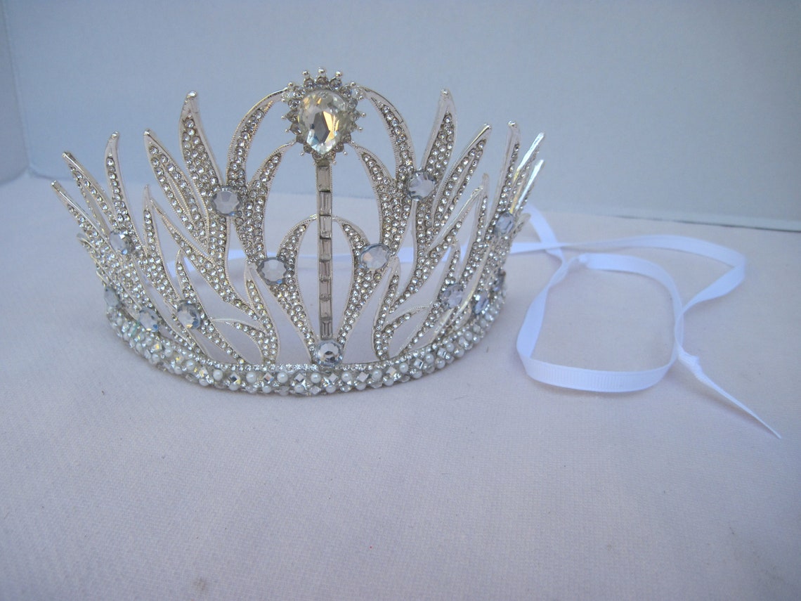 Leaf Crown With Clear Crystals - Etsy