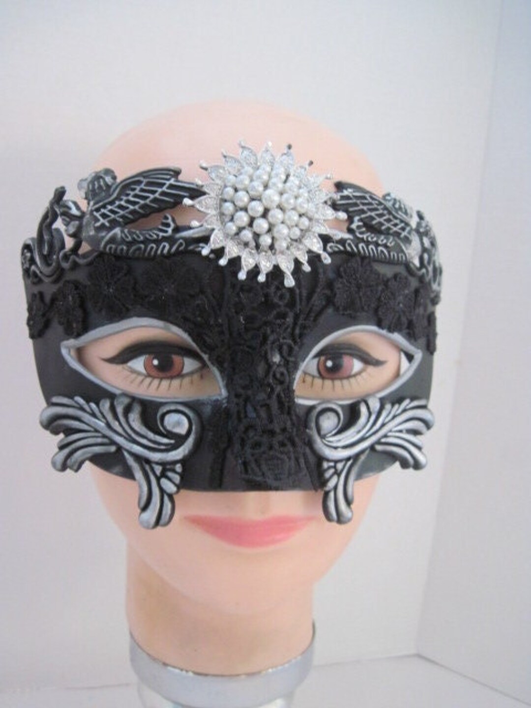 Feminized Black N Silver Gladiator Mask - Etsy