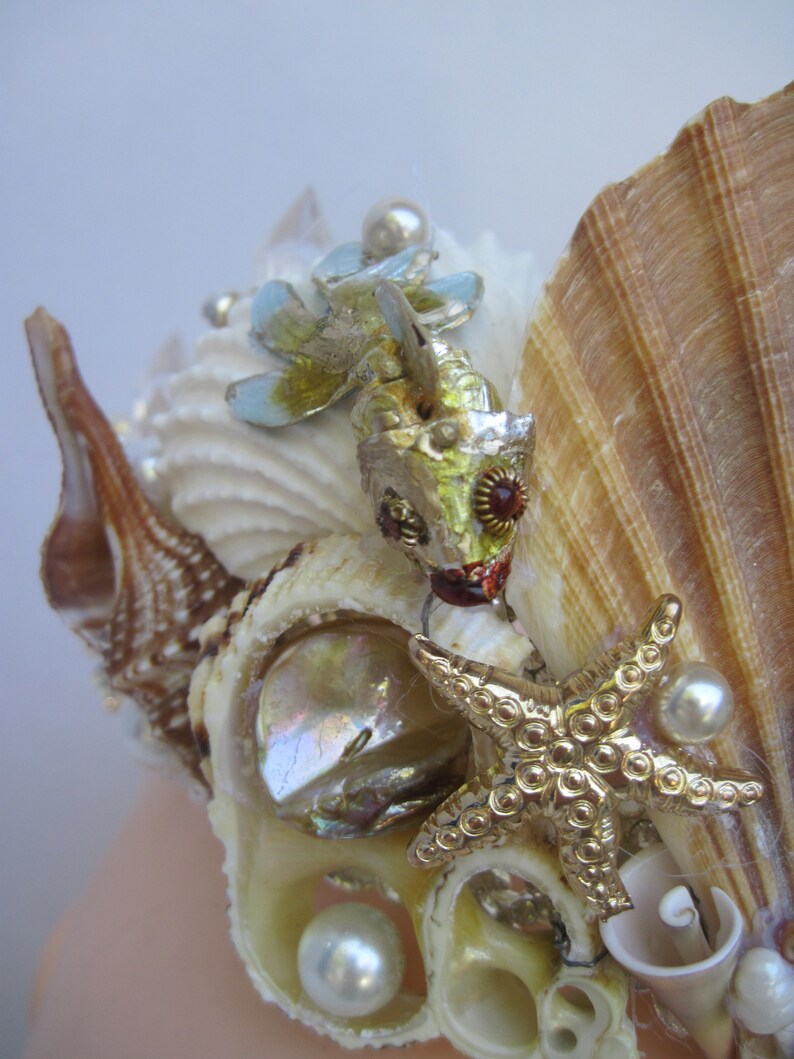 Mermaid Sea Crown With Authentic Ocean Shells & Pearls With | Etsy