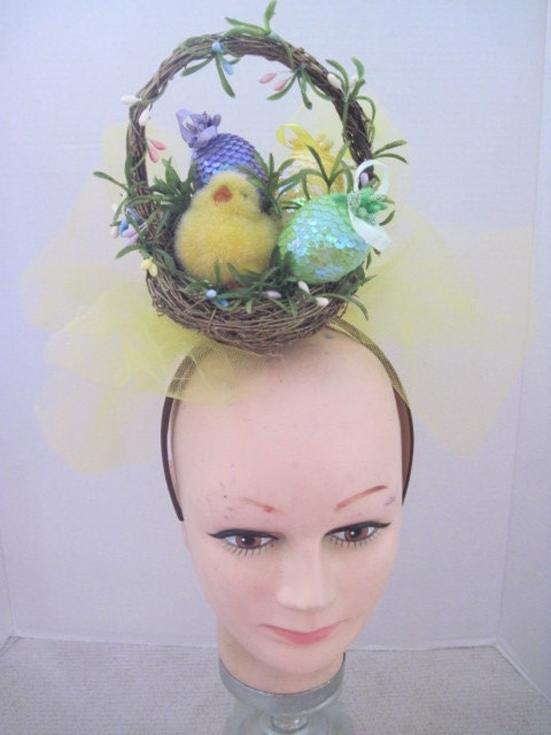 Fuzzy Chick With Gold Crown & Eggs in the Nest - Etsy