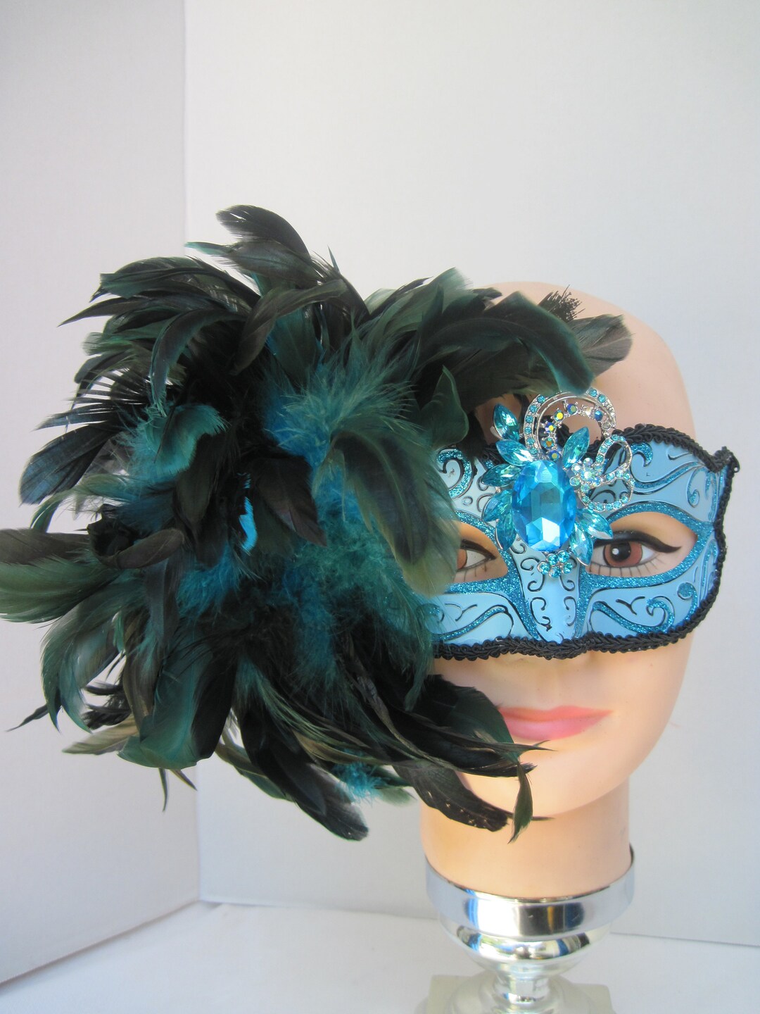Blue Rio Carnival Mask Brazilian Carnival Mask Venetian