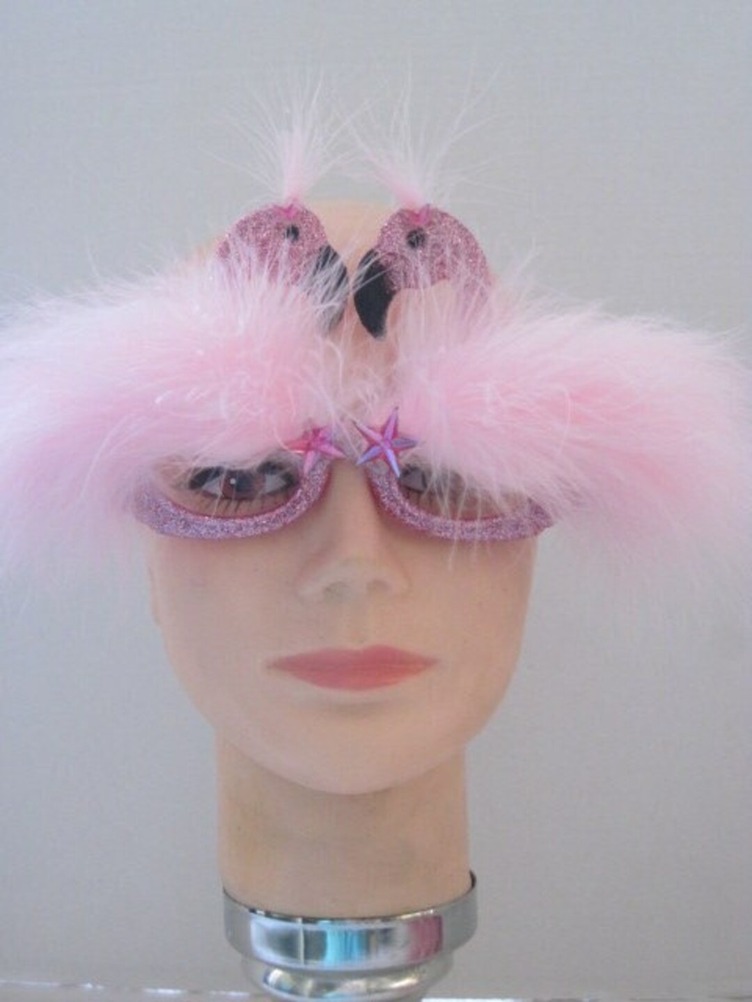 Maribou Feathered Pastel Pink Flamingo Mock Glasses - Etsy