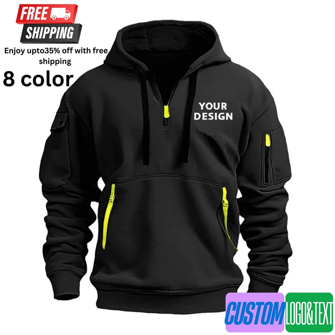 Custom Tactical Zip-up Hoodie: Men's Sports Pullover With Arm Pocket - Etsy