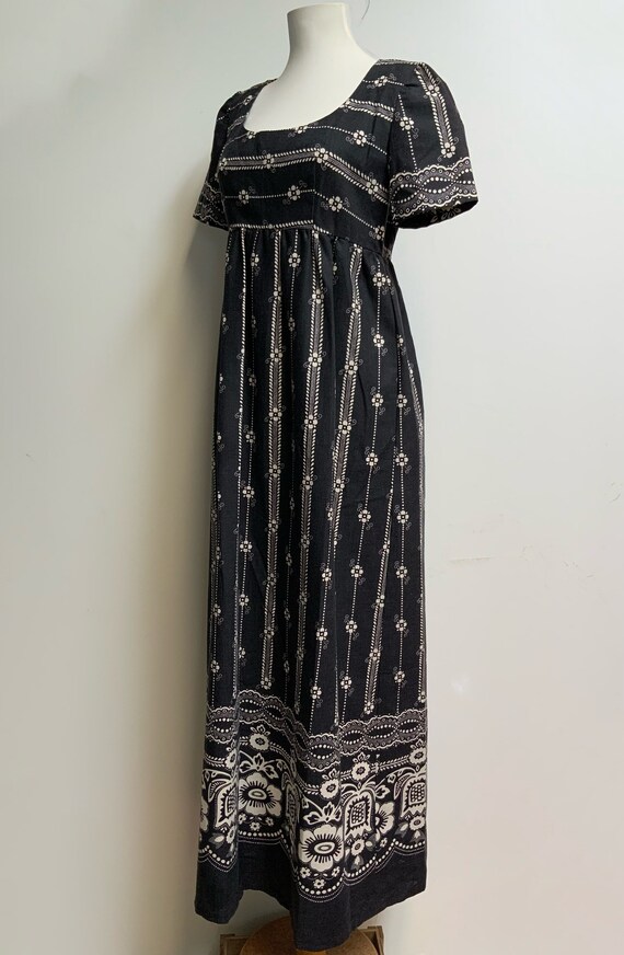 Late 60’s Hand Made Regency Floral Border Stripe Empi… - Gem