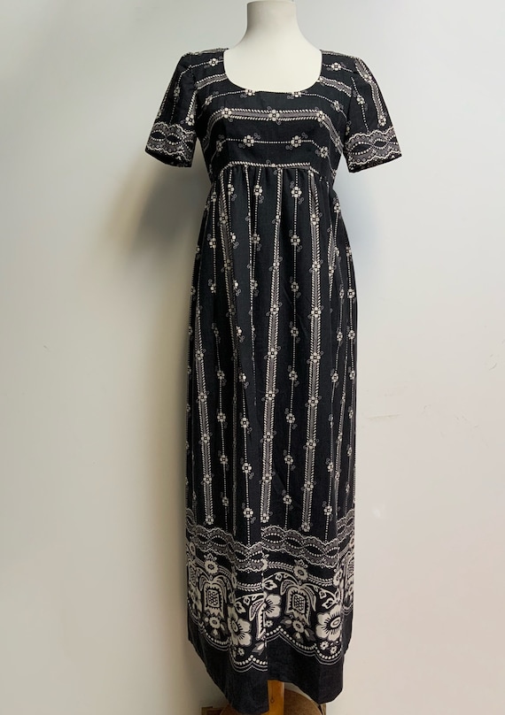 Late 60’s Hand Made Regency Floral Border Stripe Empi… - Gem