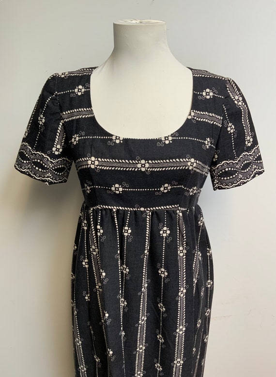 Late 60’s Hand Made Regency Floral Border Stripe Empi… - Gem