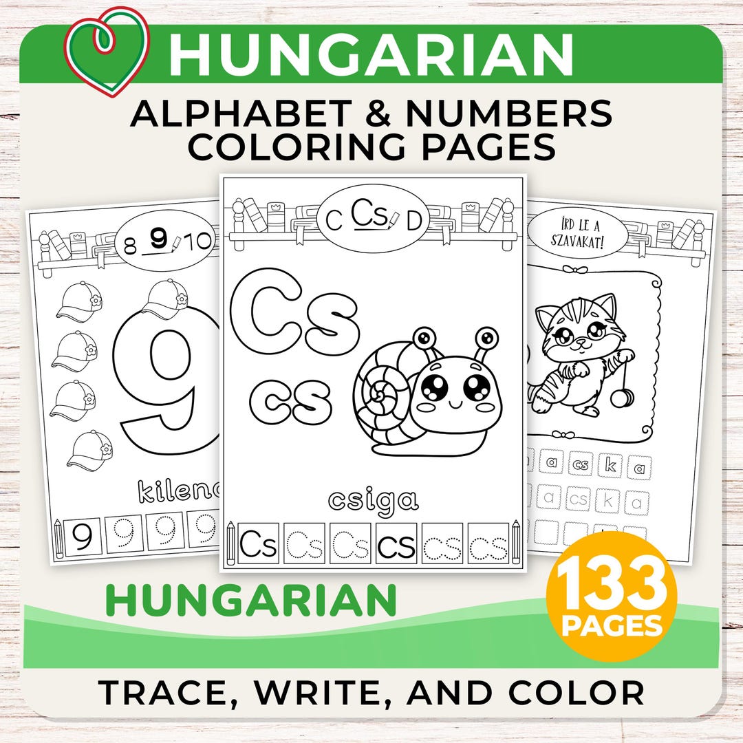 Learn Hungarian Alphabet & Numbers, Tracing Letters, Coloring ...