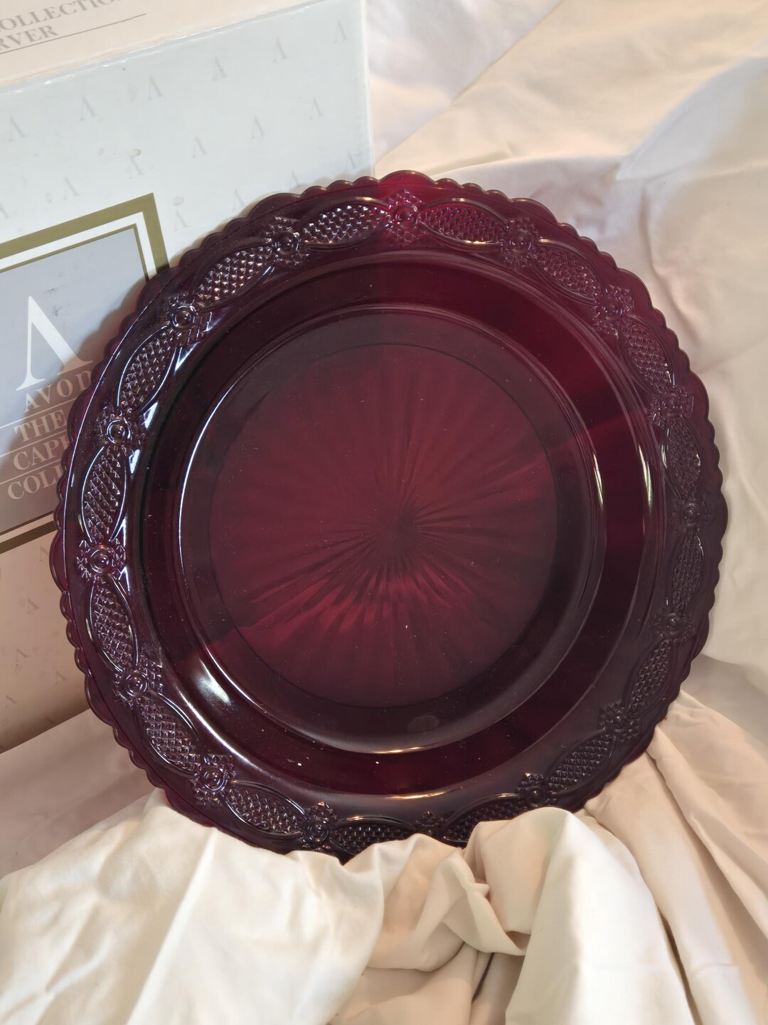 Vintage Avon Cape Cod Ruby Red Dinner Plate - Etsy