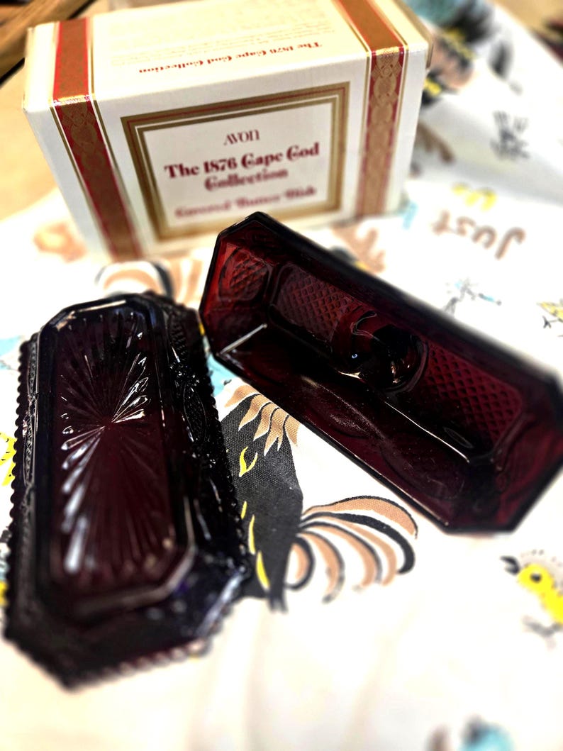 Vintage Avon Ruby Red Cape Cod Covered Butter Dish - Etsy