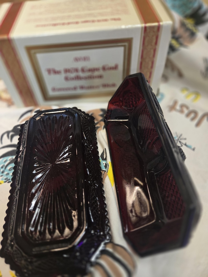 Vintage Avon Ruby Red Cape Cod Covered Butter Dish - Etsy