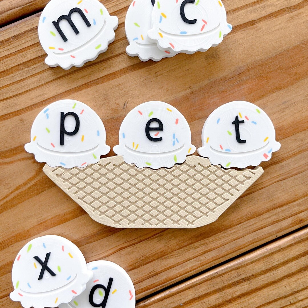 Ice Cream CVC Word Builder: Homeschool Literacy Game - Etsy UK