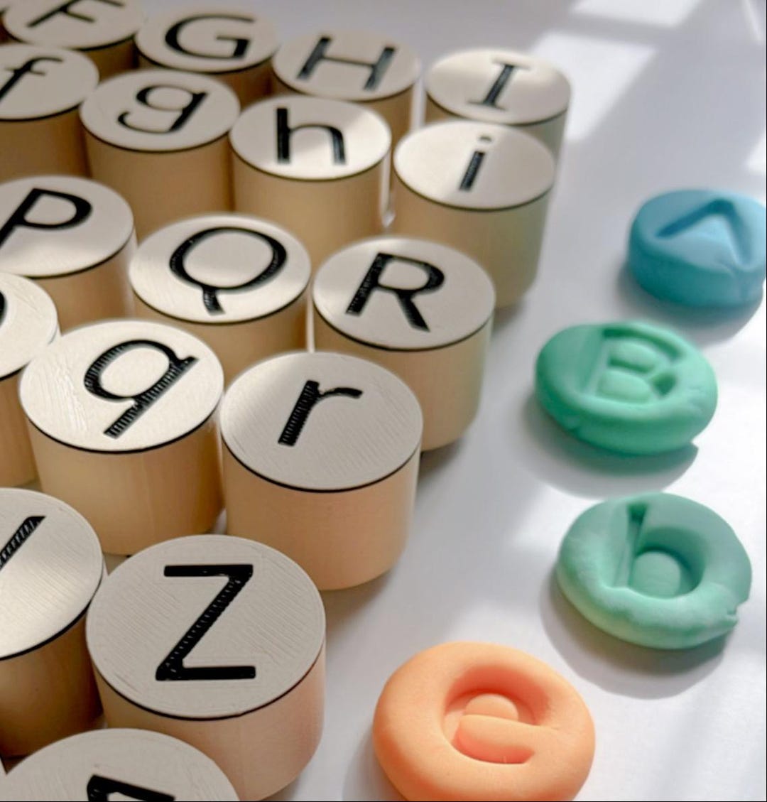 Alphabet Playdough Stamps: ABC Early Learning, Homeschool Resource - Etsy