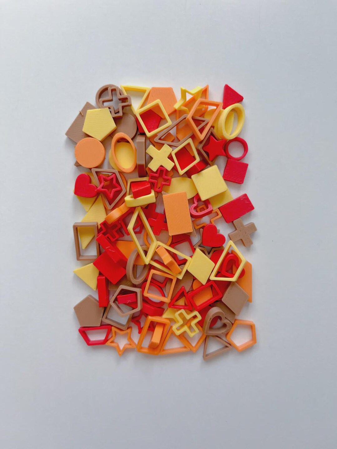 3D Printed Shape Sensory Bin Filler - Autumn Colors - Shape Recognition ...