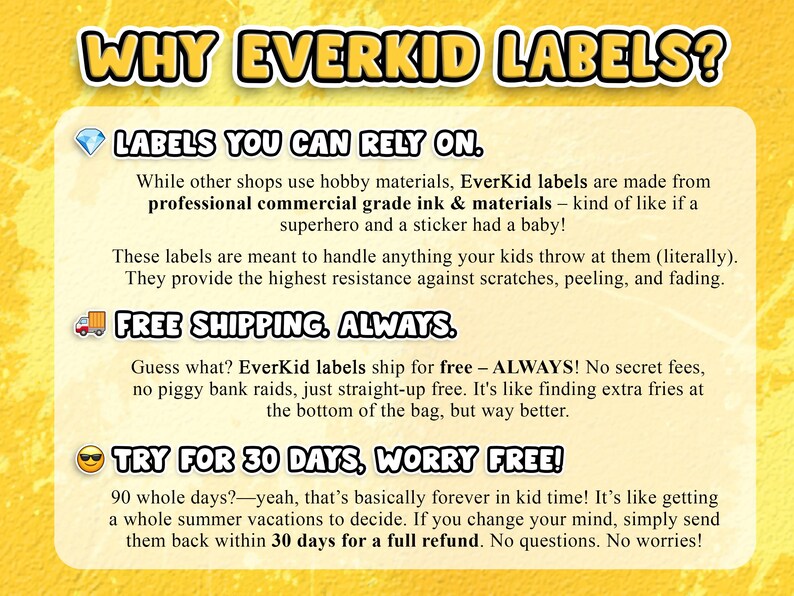 Waterproof Daycare Name Labels, Dishwasher Safe School Labels, Custom ...