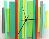 Items similar to Retro Geometric Wall Clock - Sticks Sculpture Clock ...