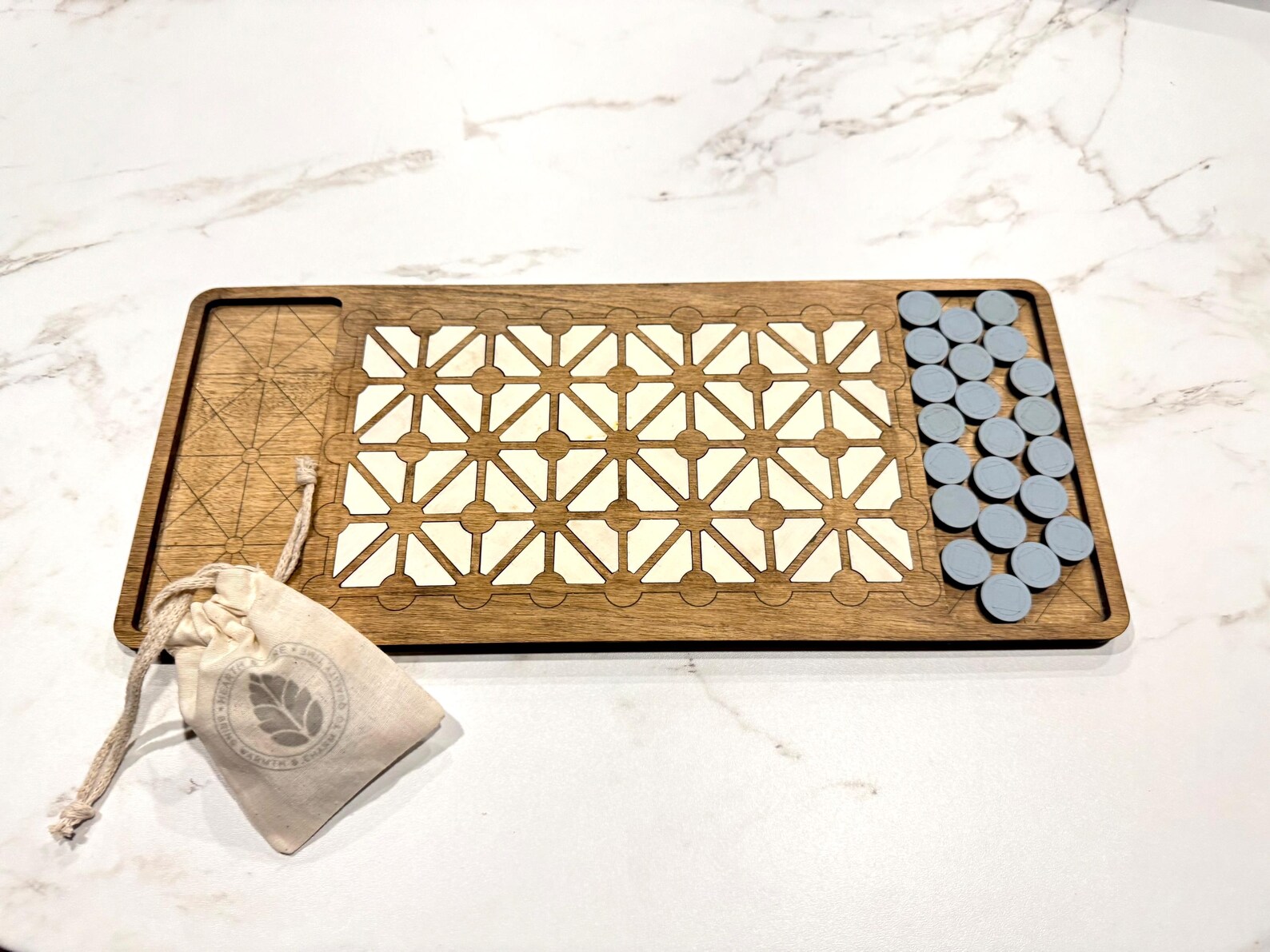 Fanorona Board Game | Hand-painted Wooden Family Game - Etsy