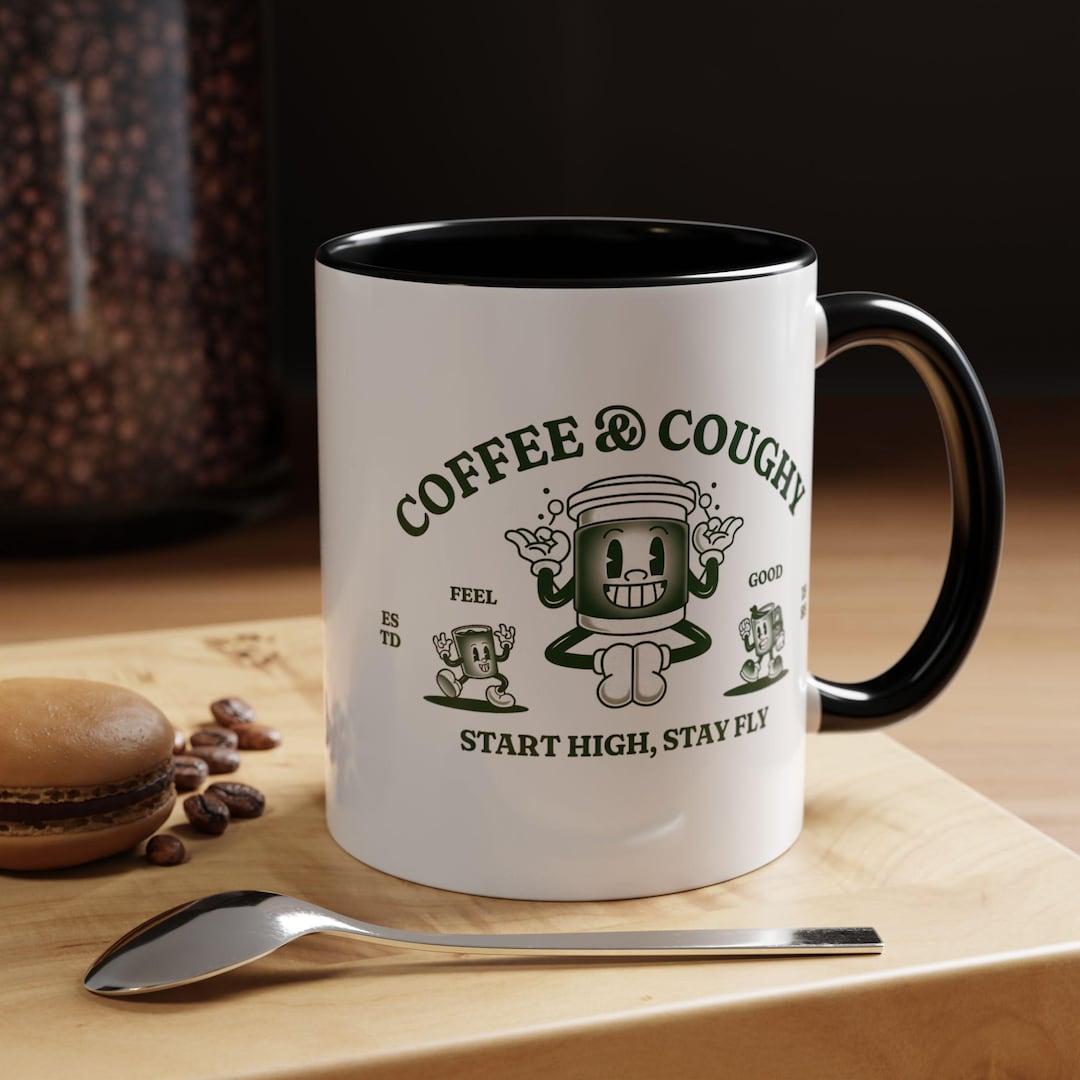 Coffee & Coughy Character Mug | Stoner Cannabis Smoker 420 Gift - Etsy