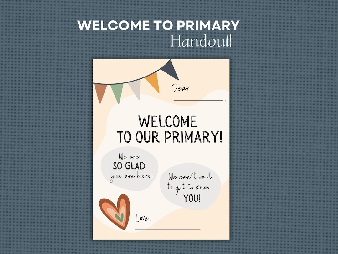 Welcome to Primary LDS Printable Digital Handout - Etsy