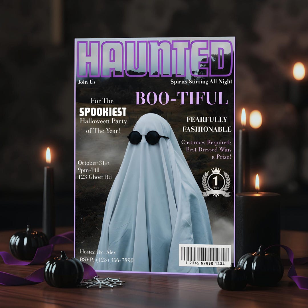Haunted Magazine Boo-tiful Costume Party: Editable Halloween Party ...