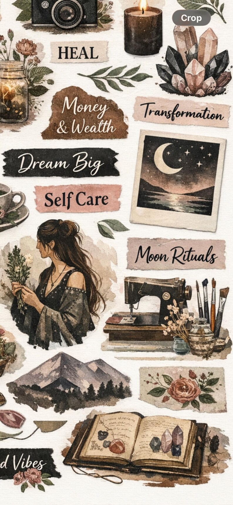 Witchy Vision Board Cutouts | Printable Boho Manifestation Kit (PDF) - Etsy