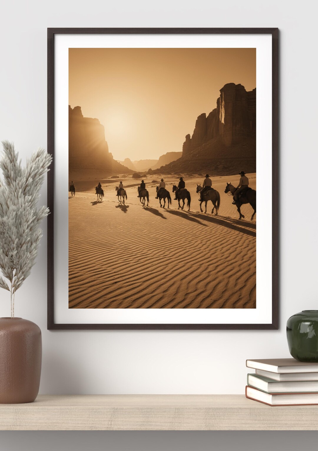 Cowboys in the Desert Wall Art | Western Sunset Photography Print ...