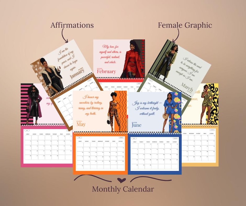 2026 Affirmations Calendar for Black Women | Empowering Printable ...