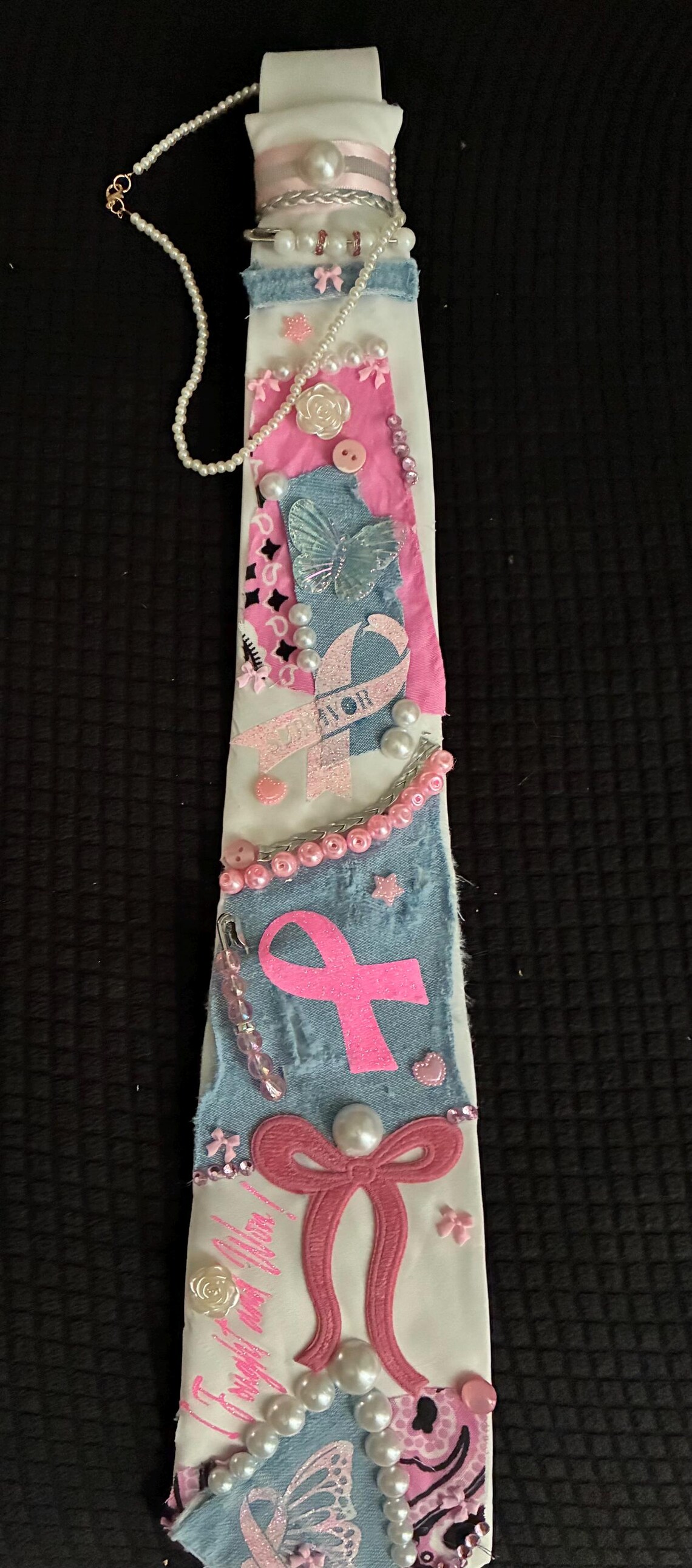 Handmade Patchwork Tie: Pink Horse, Cowboy Boot, Denim Accents - Etsy