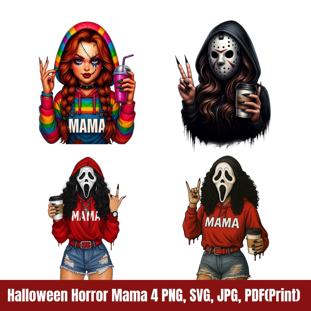 Horror Mama PNG Bundle: Halloween Movie Characters (digital Download ...