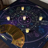 Libra Zodiac Altar Cloth: Scales of Justice Tapestry, Cosmic Décor - Etsy