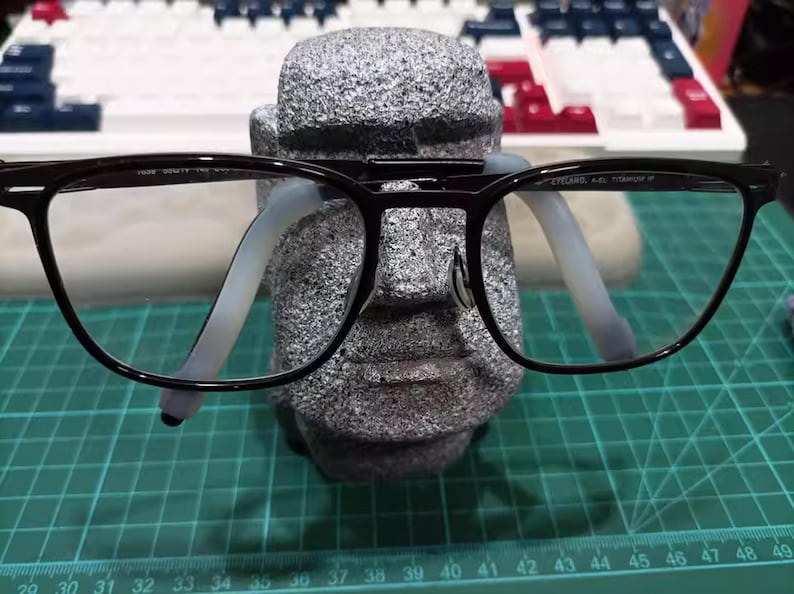 Funny Moai Glasses Stand, Easter Island Head, Cool Eyeglass Holder for ...