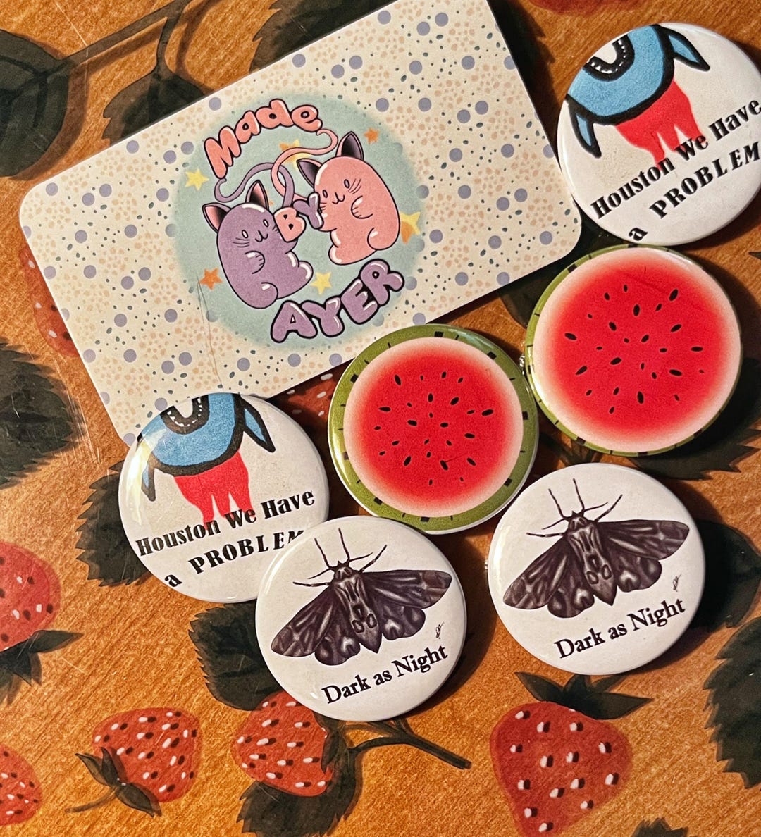 Assorted Original Art Pins: 37mm, Hand Crafted in Canada - Etsy