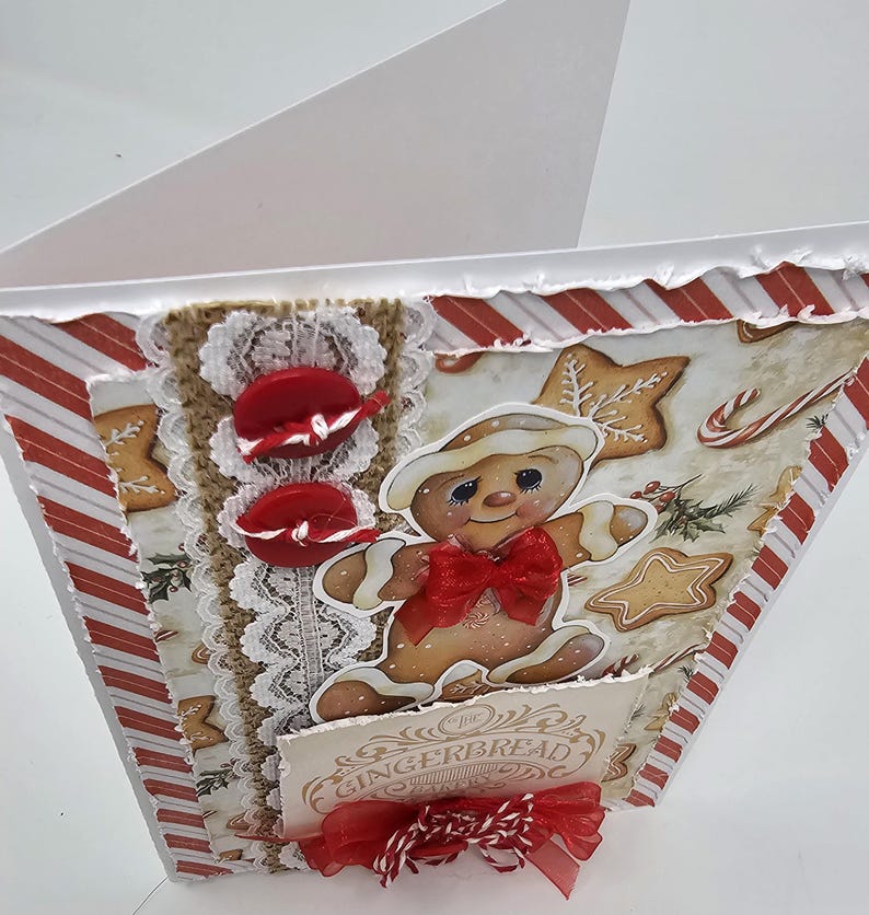 Gingerbread Man Cookie Christmas Single Fold Handmade Card - Etsy
