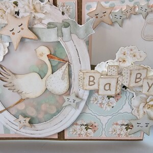 Baby Stork Baby Blocks Bunny Baby Bottle Handmade Z Fold Shaker Pop up ...