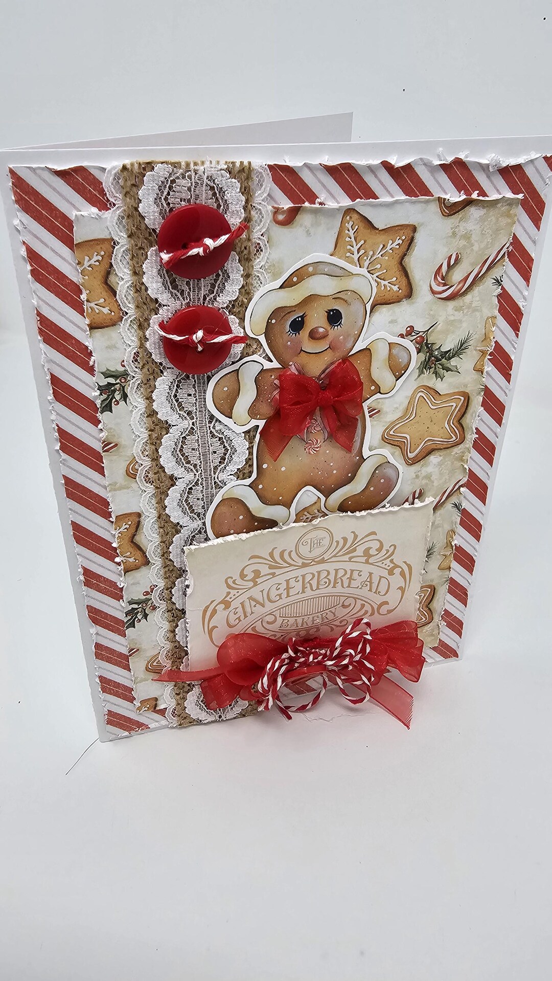 Gingerbread Man Cookie Christmas Single Fold Handmade Card - Etsy
