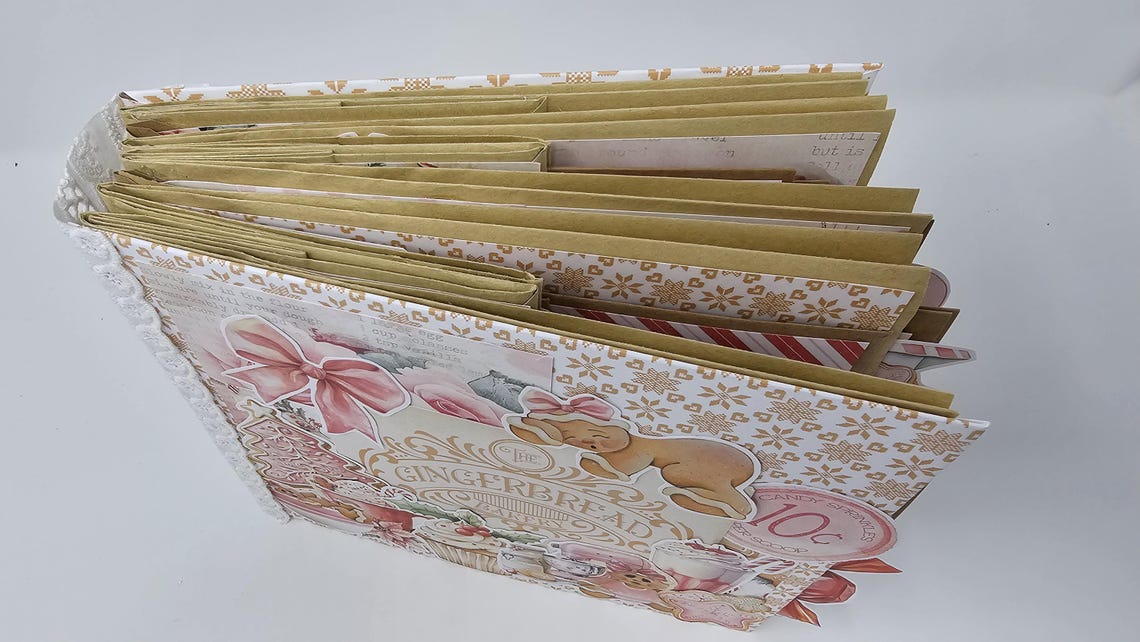 Gingerbread Bakery Mini Album Journal Recipe Paper Bag Book - Etsy