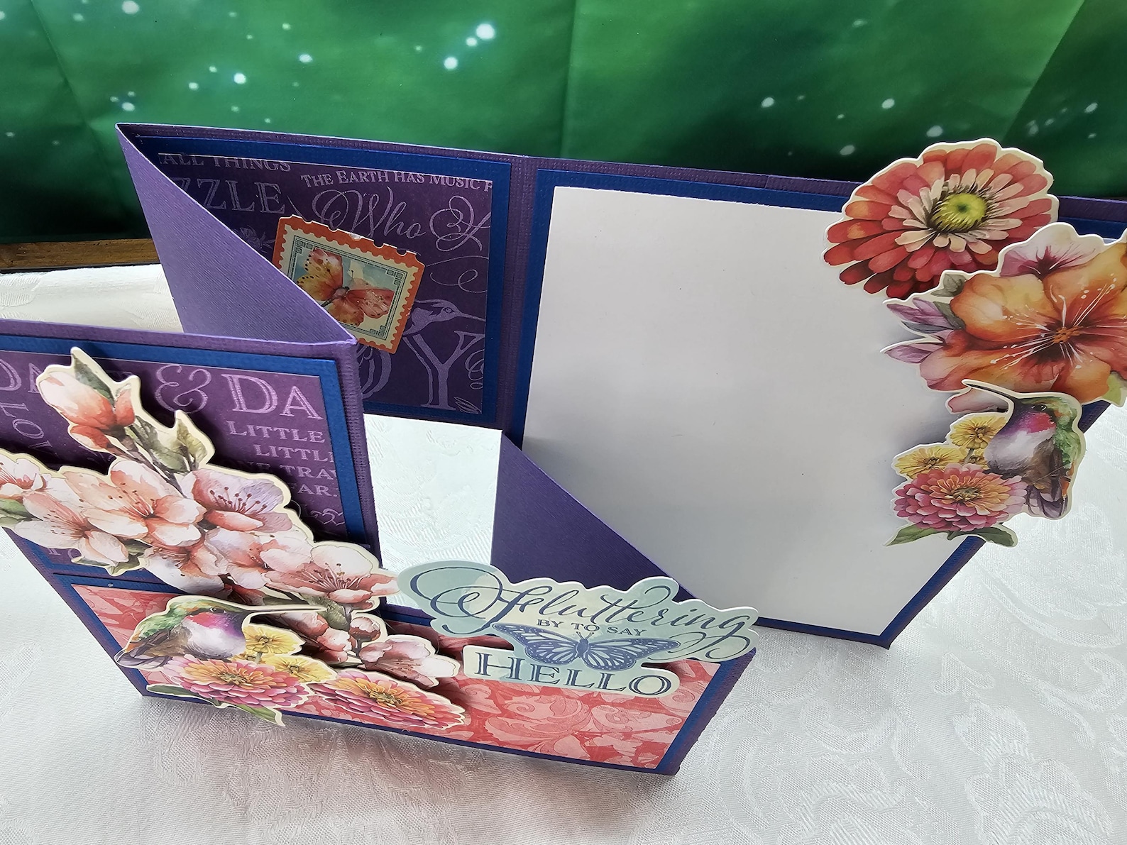 Graphic 45 Flight of Fancy Z Fold Pop up Handnade Card - Etsy