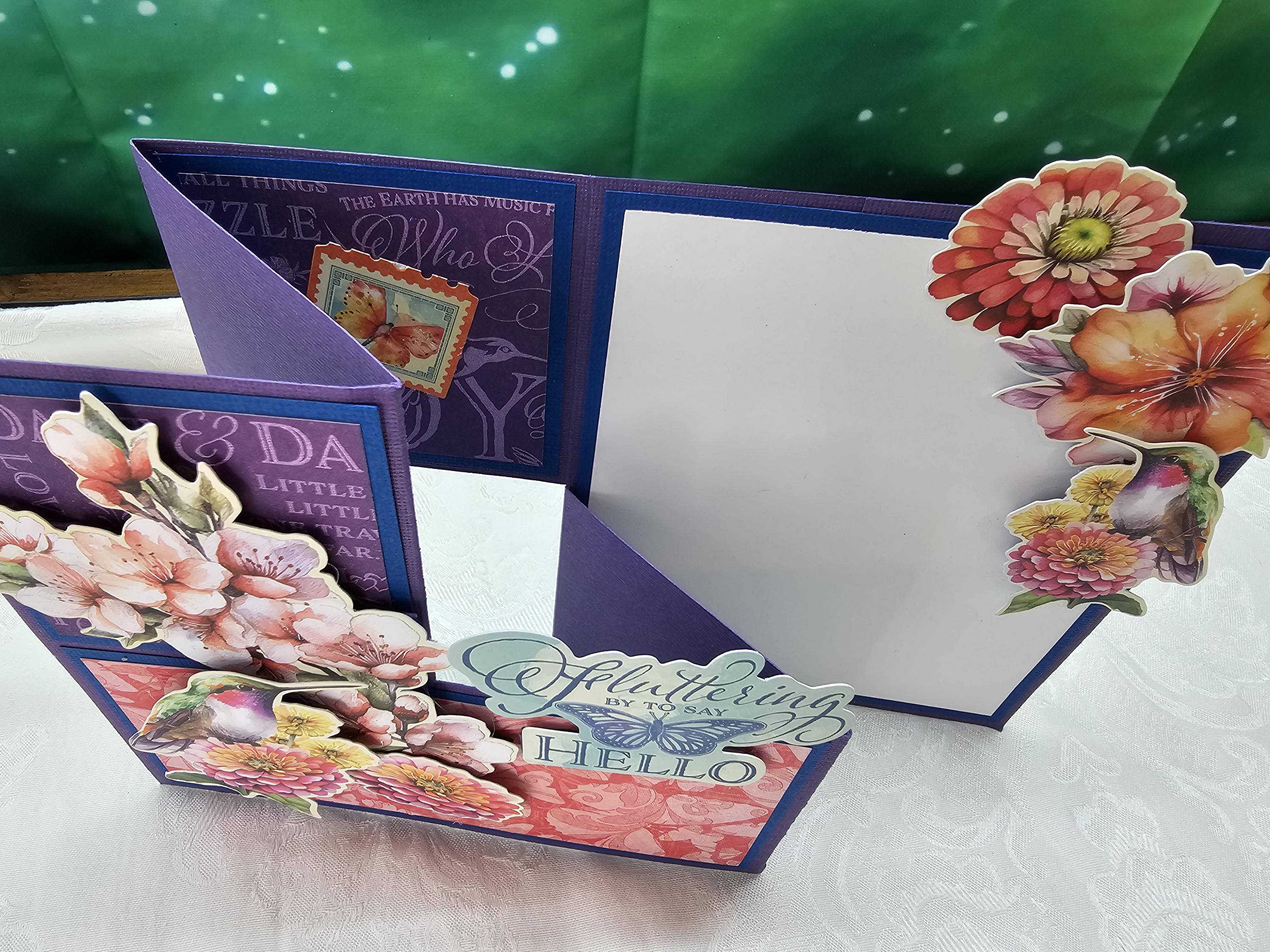 Graphic 45 Flight of Fancy Z Fold Pop up Handnade Card - Etsy
