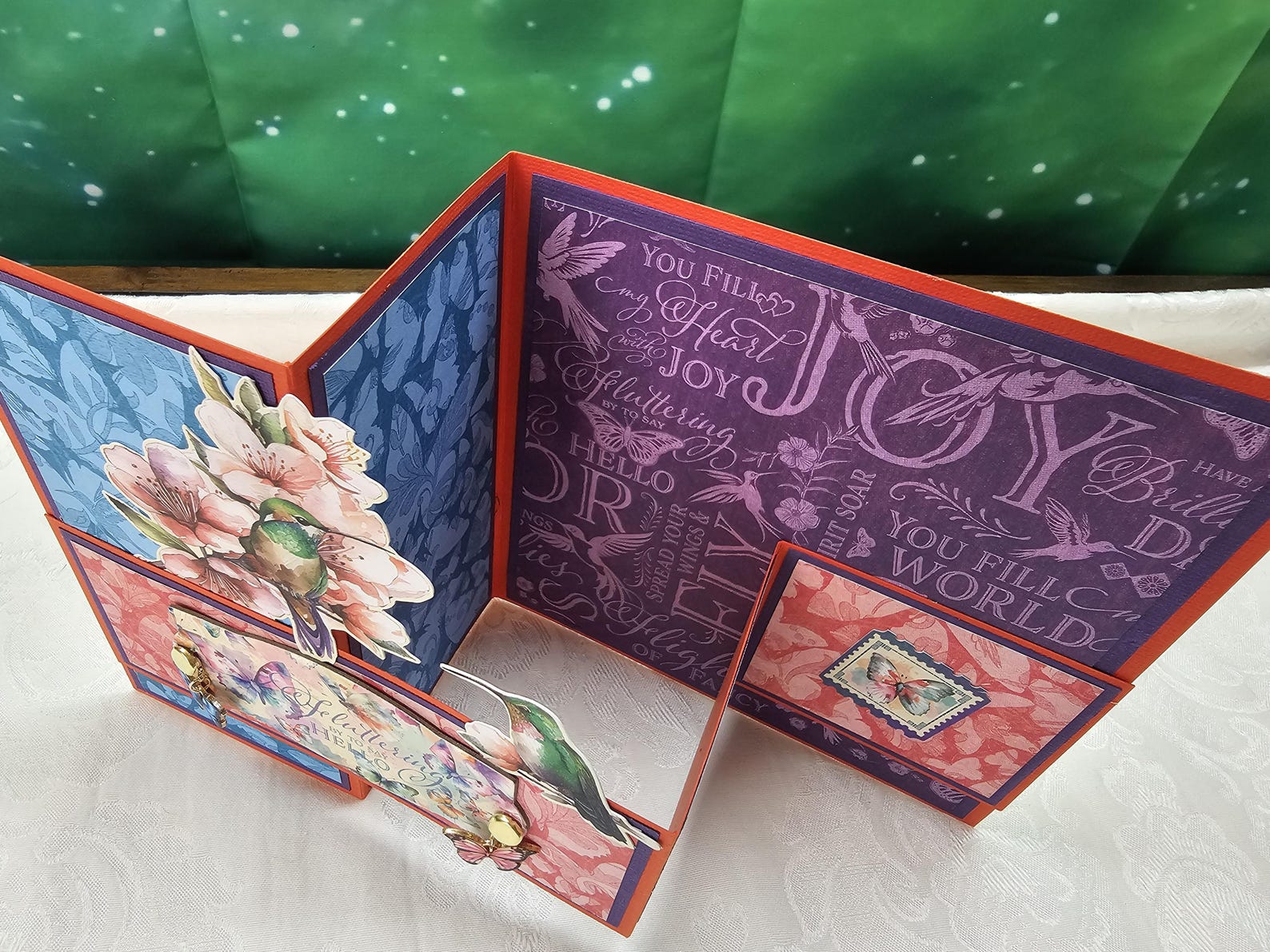 Graphic 45 Hummingbird Summer Z Fold Pop up Handmade Card - Etsy