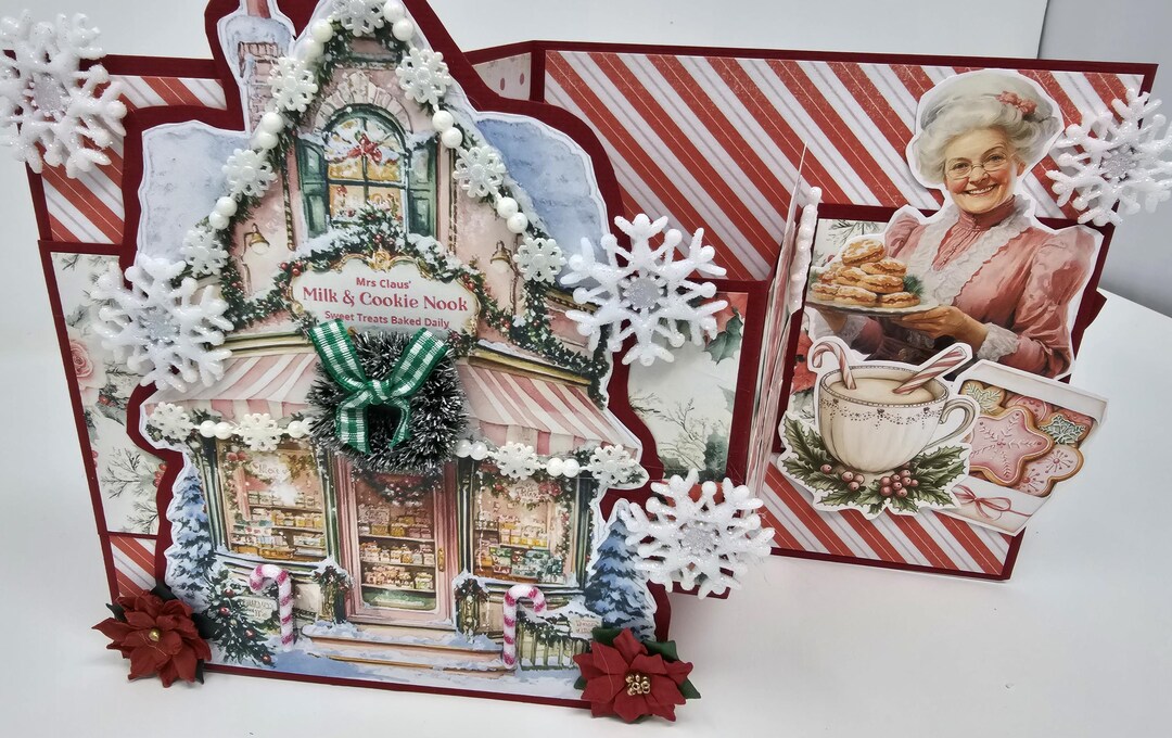 Milk & Cookie Nook Z Fold Pop up Handmade Card #shabbyartboutique - Etsy
