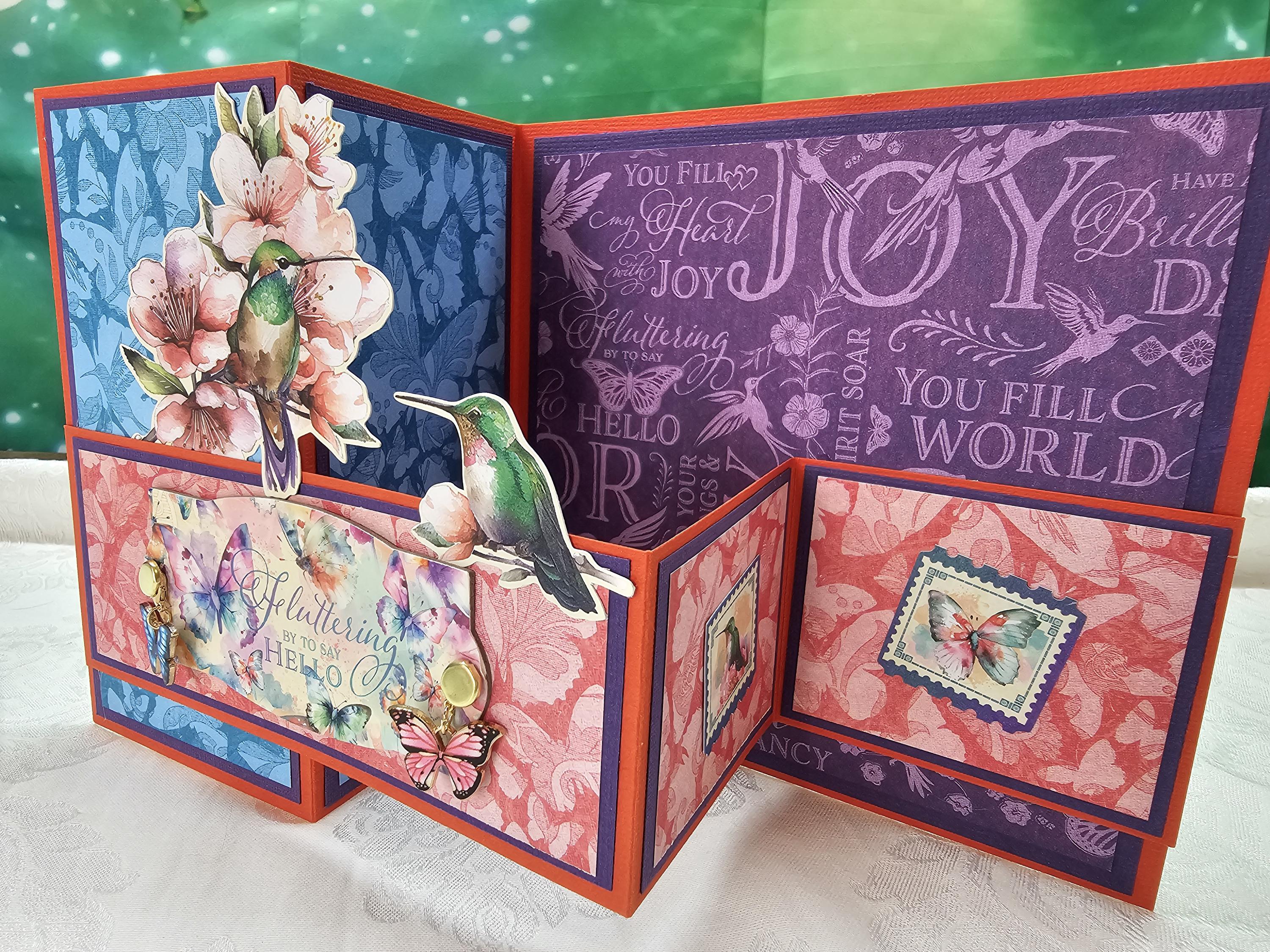 Graphic 45 Hummingbird Summer Z Fold Pop up Handmade Card - Etsy