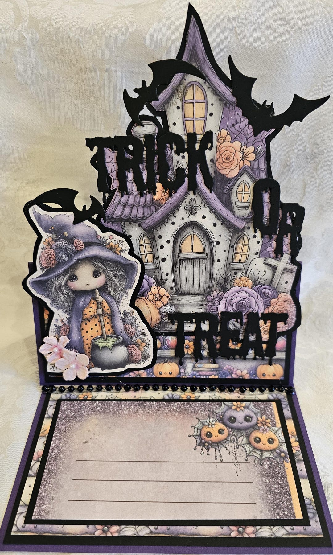 Trick or Treat Haunted Witch House Halloween Easel Card - Etsy