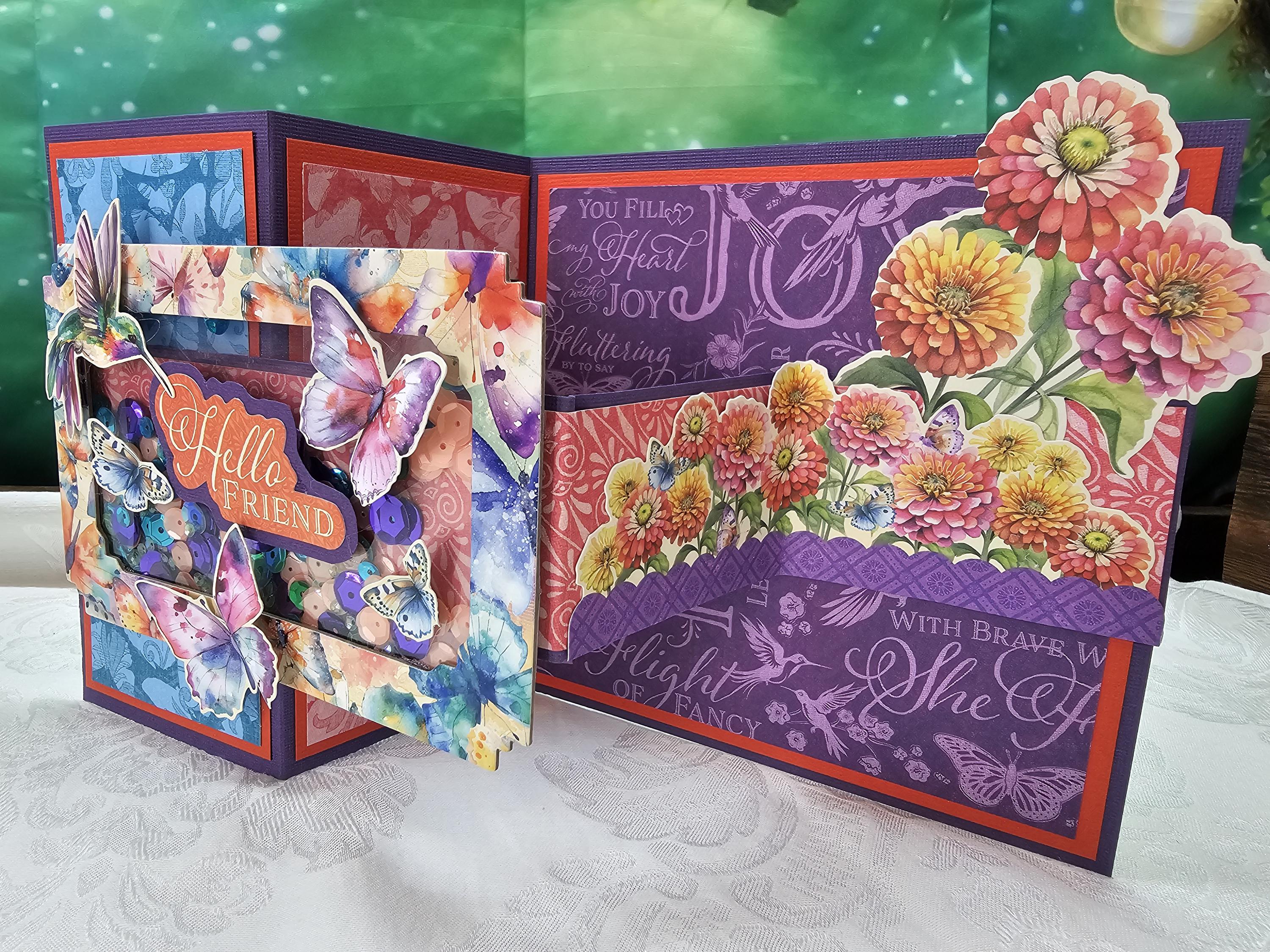 Graphic 45 Flight of Fancy Z Fold Pop up Handmade Card - Etsy