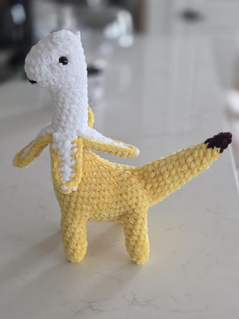 Bananasaurus Crochet Plushie | Crochet Dinosaur Stuffed Animal ...