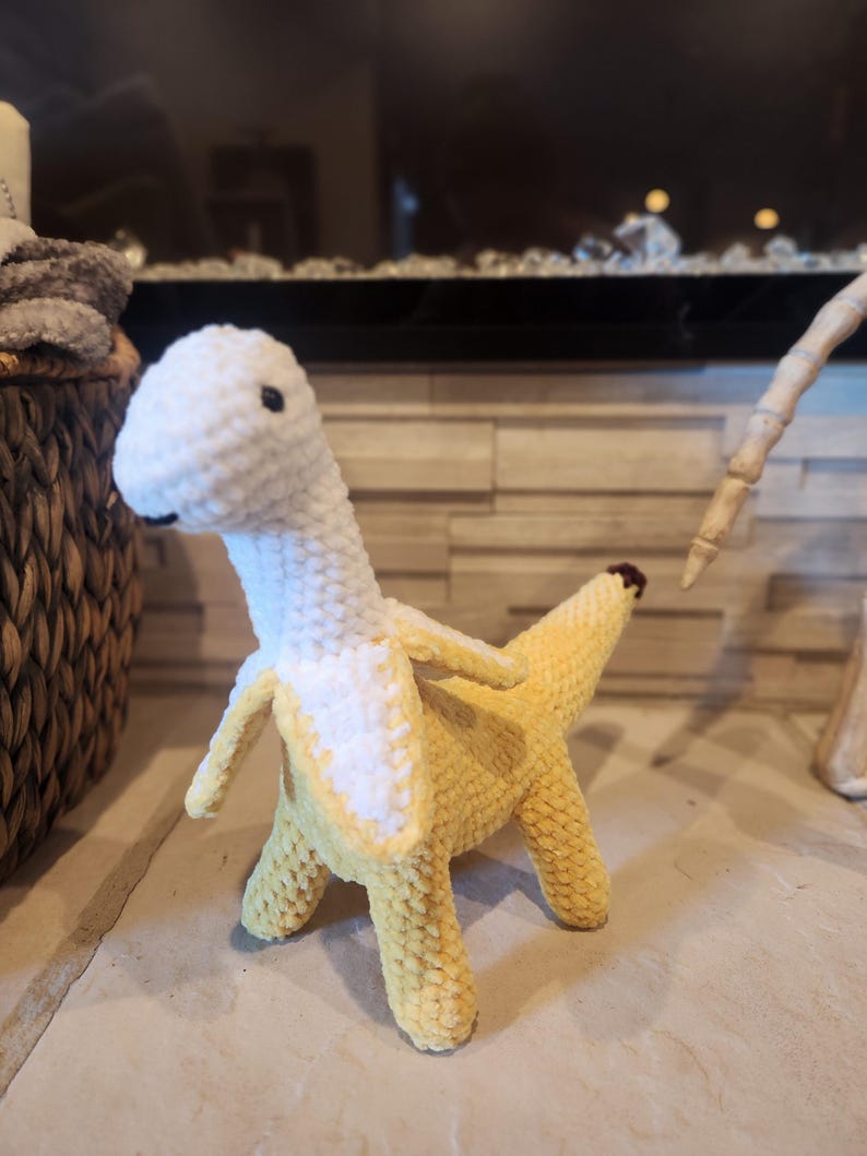 Bananasaurus Crochet Plushie | Crochet Dinosaur Stuffed Animal ...