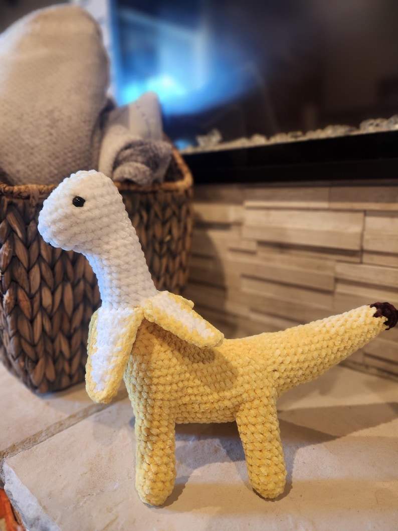 Bananasaurus Crochet Plushie | Crochet Dinosaur Stuffed Animal ...