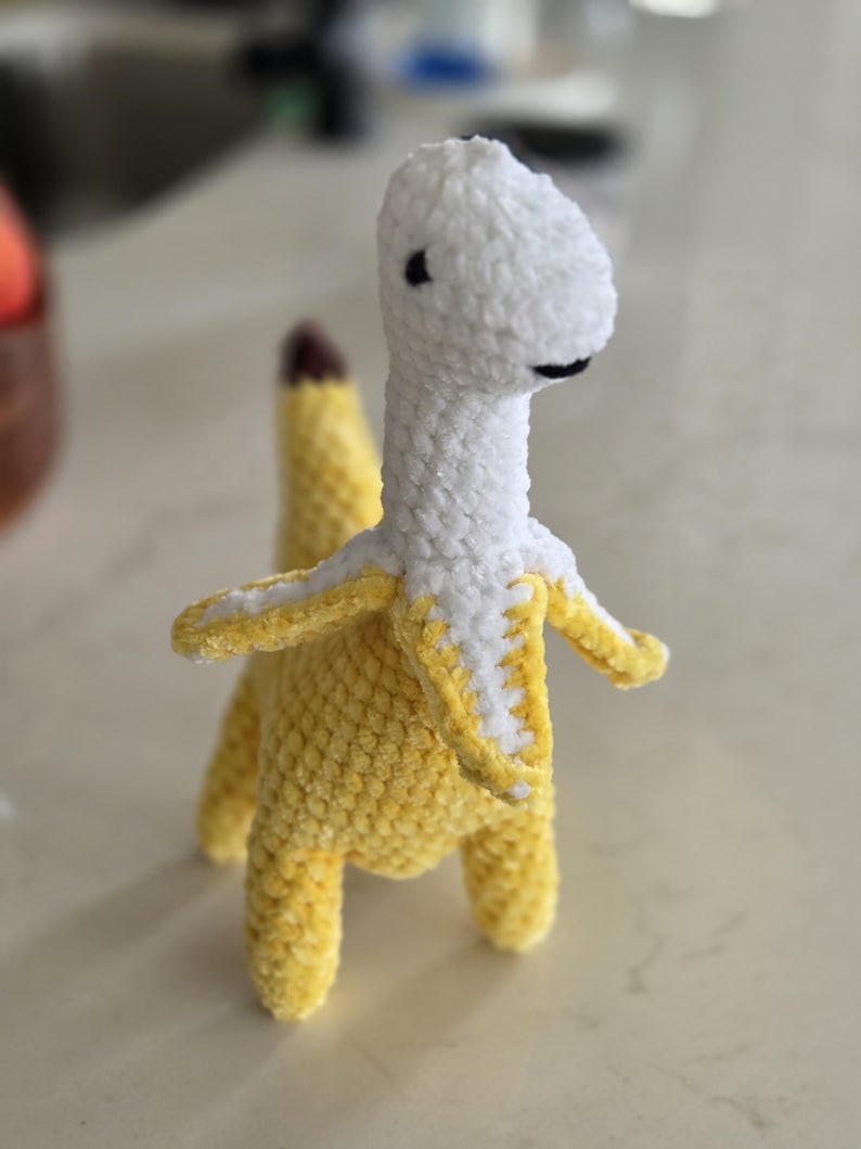 Bananasaurus Crochet Plushie | Crochet Dinosaur Stuffed Animal ...