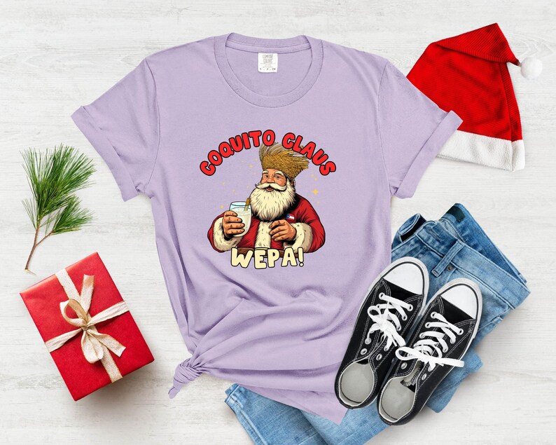 Coquito Claus Shirt Puerto Rican Christmas Tee, Funny Boricua Santa ...
